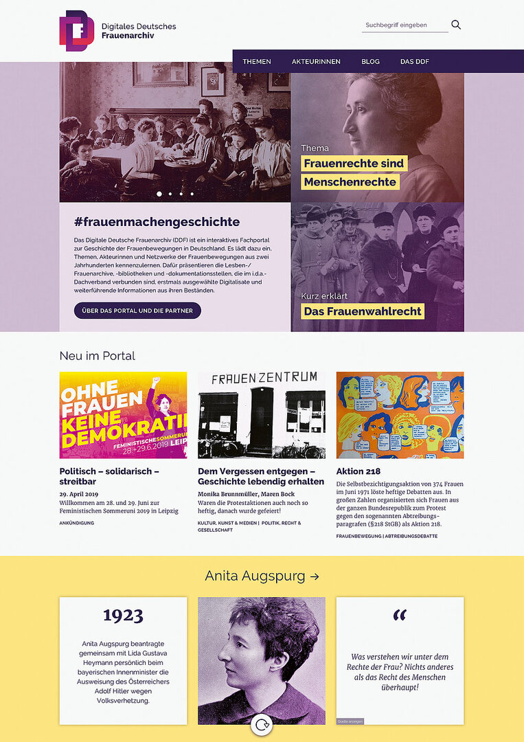 Red Dot Design Award: Digital German Women’s Archive